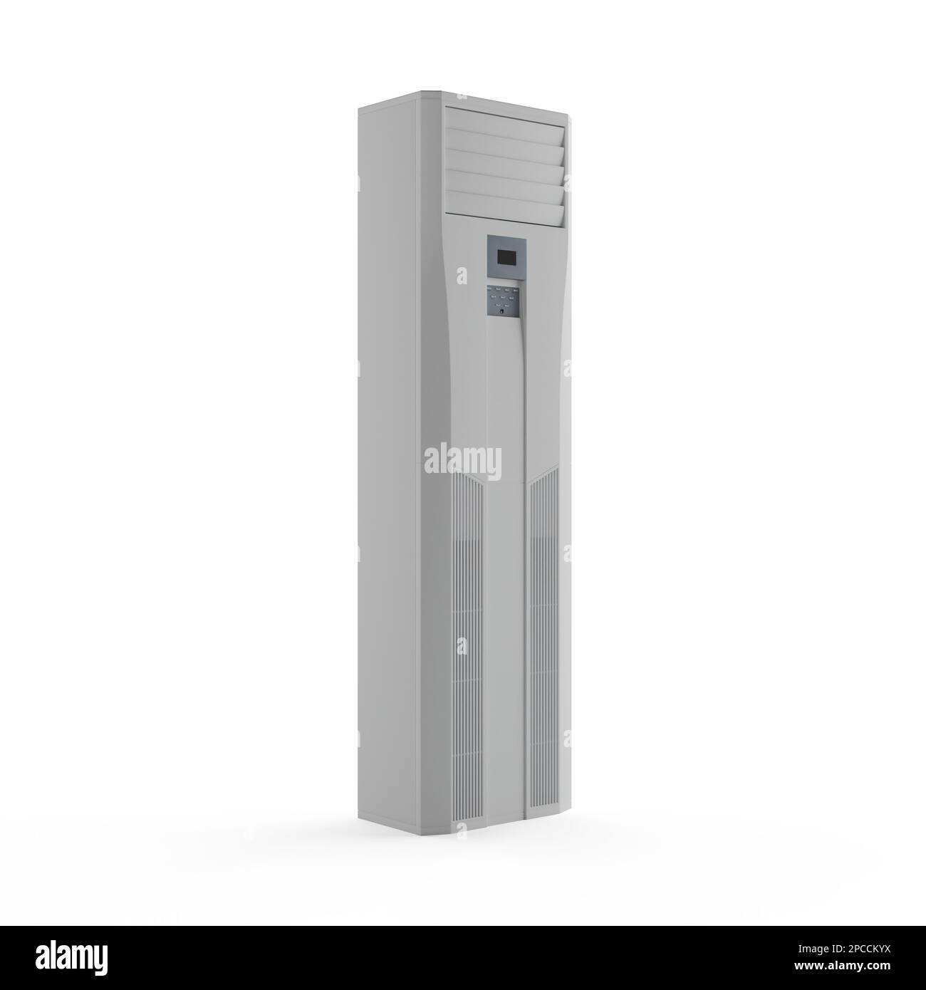 Silver aircon 3D render, cooling home interior or office environment ...