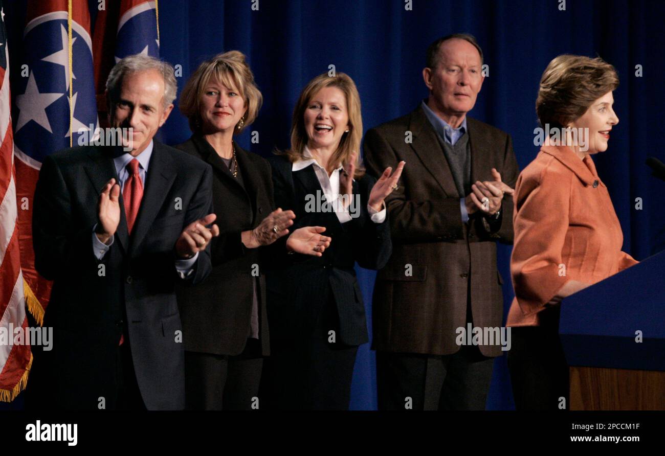 First Lady Laura Bush campaigns for Republican Senate candidate Bob ...