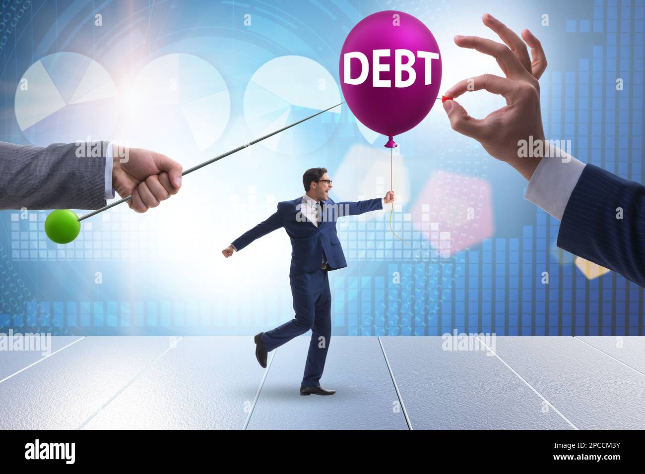 Debt and loan concept with the balloon Stock Photo - Alamy