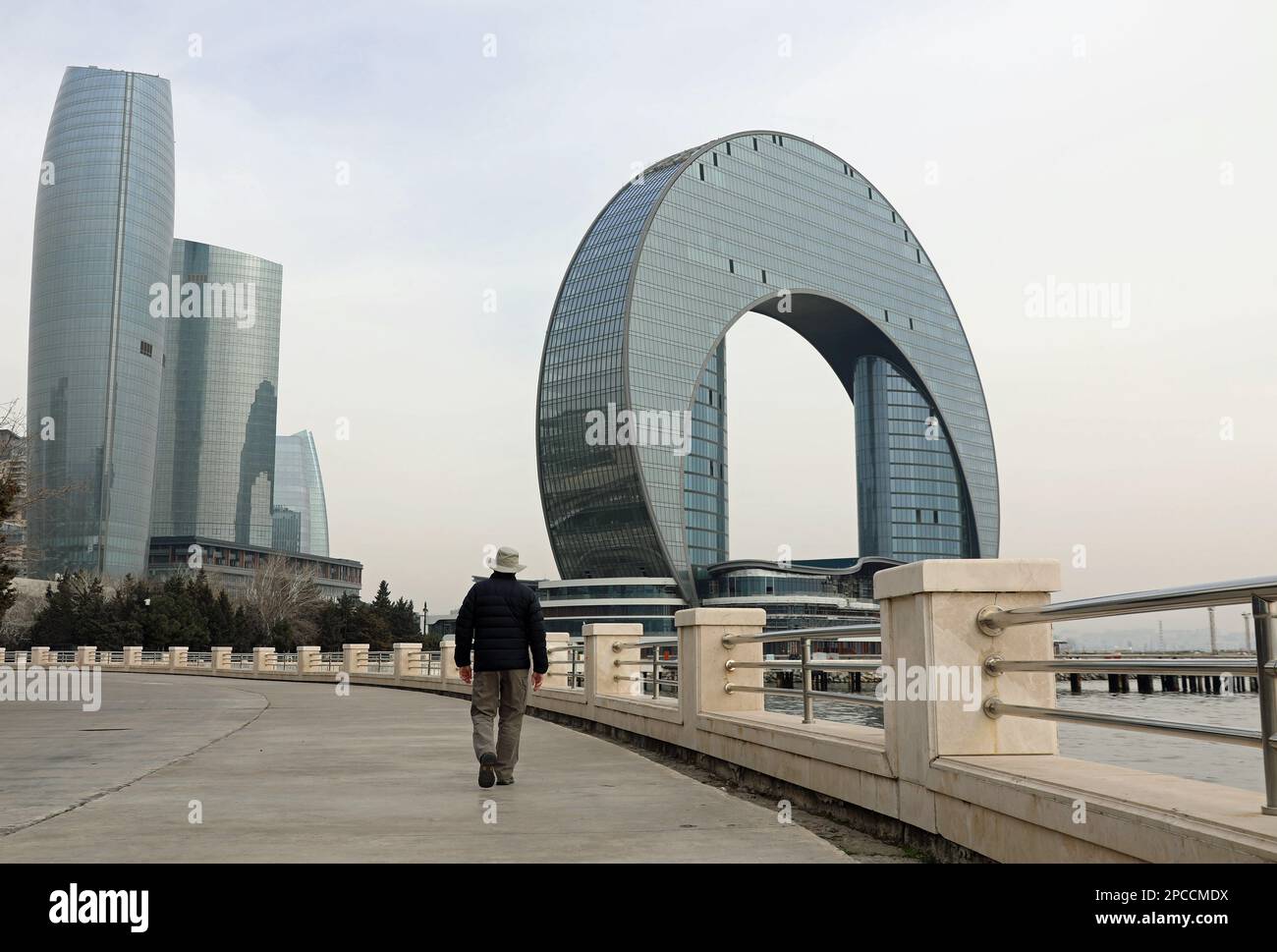 21st century architecture at Crescent Bay in Baku Stock Photo - Alamy