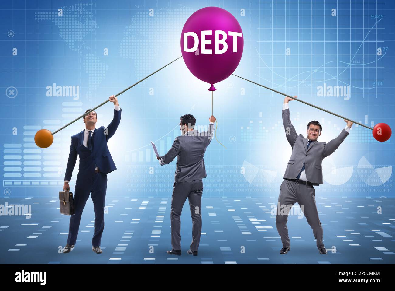 Debt and loan concept with the balloon Stock Photo - Alamy