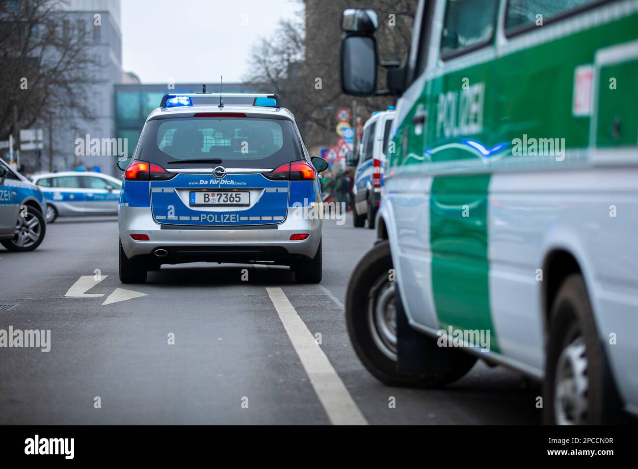 Berlin, Germany - March 03, 2023: German police cars stands during a ...
