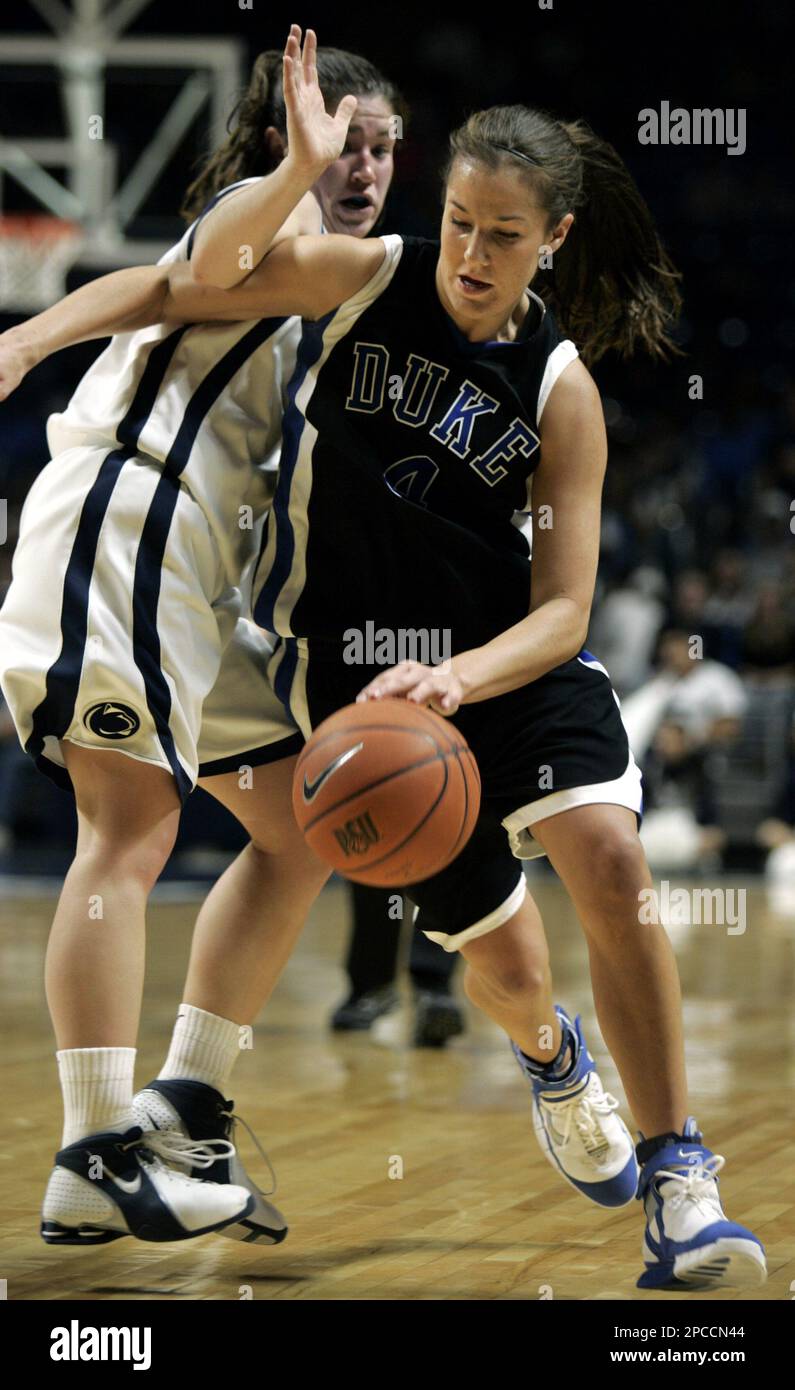 **FILE** Duke guard Abby Warner, right, drives around Penn State guard ...
