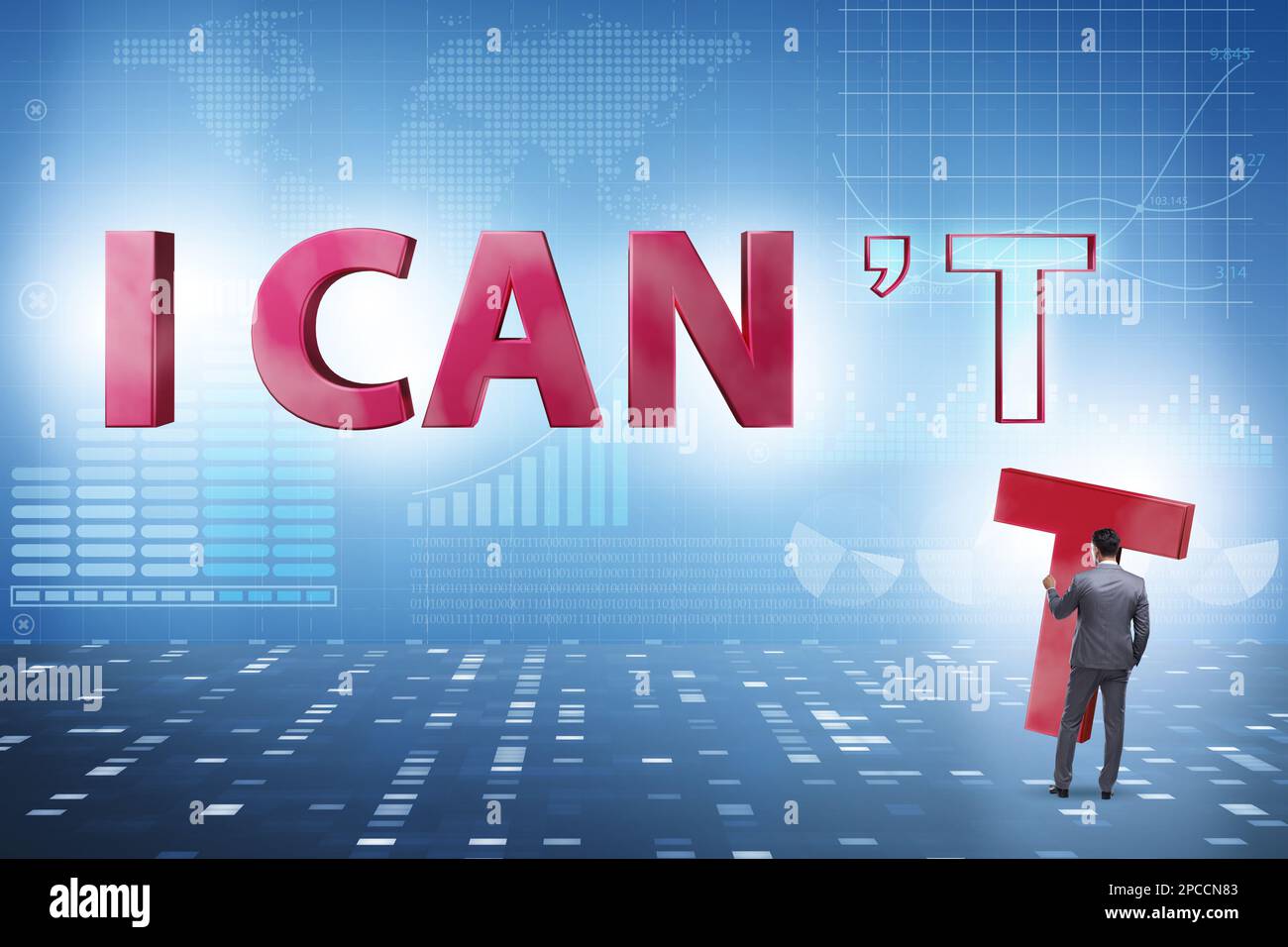Determination concept with the businessman and letters Stock Photo - Alamy