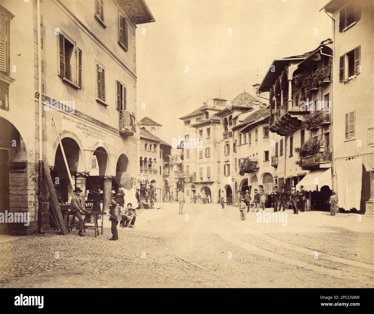 1895 ca , DOMODOSSOLA , ITALY : The market ( il Mercato ). Photo by ...