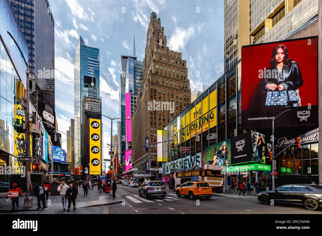 New York, Manhattan, USA - February 15, 2023: View of Times Square with ...