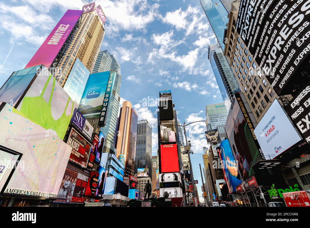 New York, Manhattan, USA - February 15, 2023: View of Times Square with ...