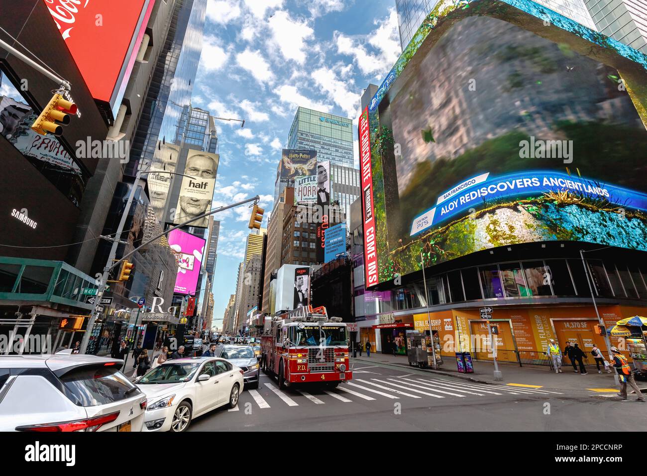 New York, Manhattan, USA - February 15, 2023: View of Times Square with ...