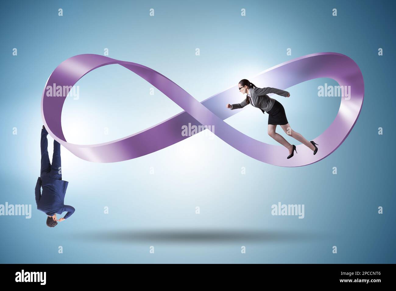 Business people running on endless loop Stock Photo - Alamy
