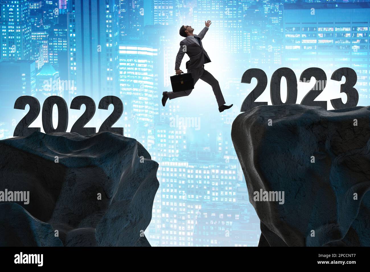 Concept of moving from 2022 to the 2023 Stock Photo - Alamy