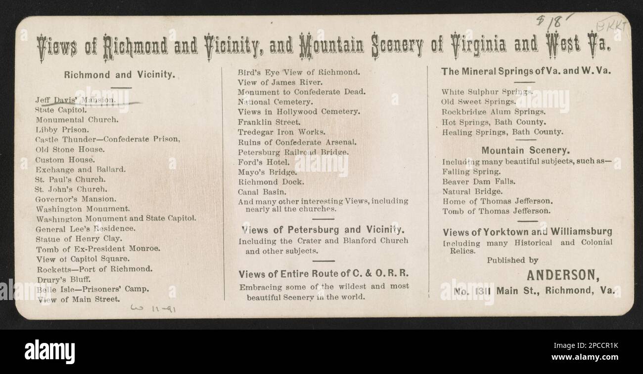 Jeff Davis' Mansion. The Robin G. Stanford Collection, Digitized 2015 ...