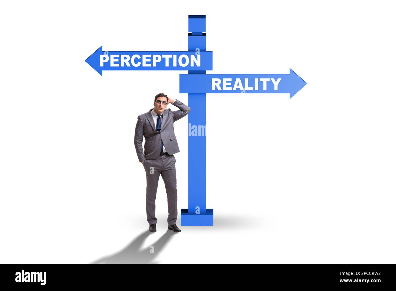 Concept of choosing perception or the reality Stock Photo - Alamy