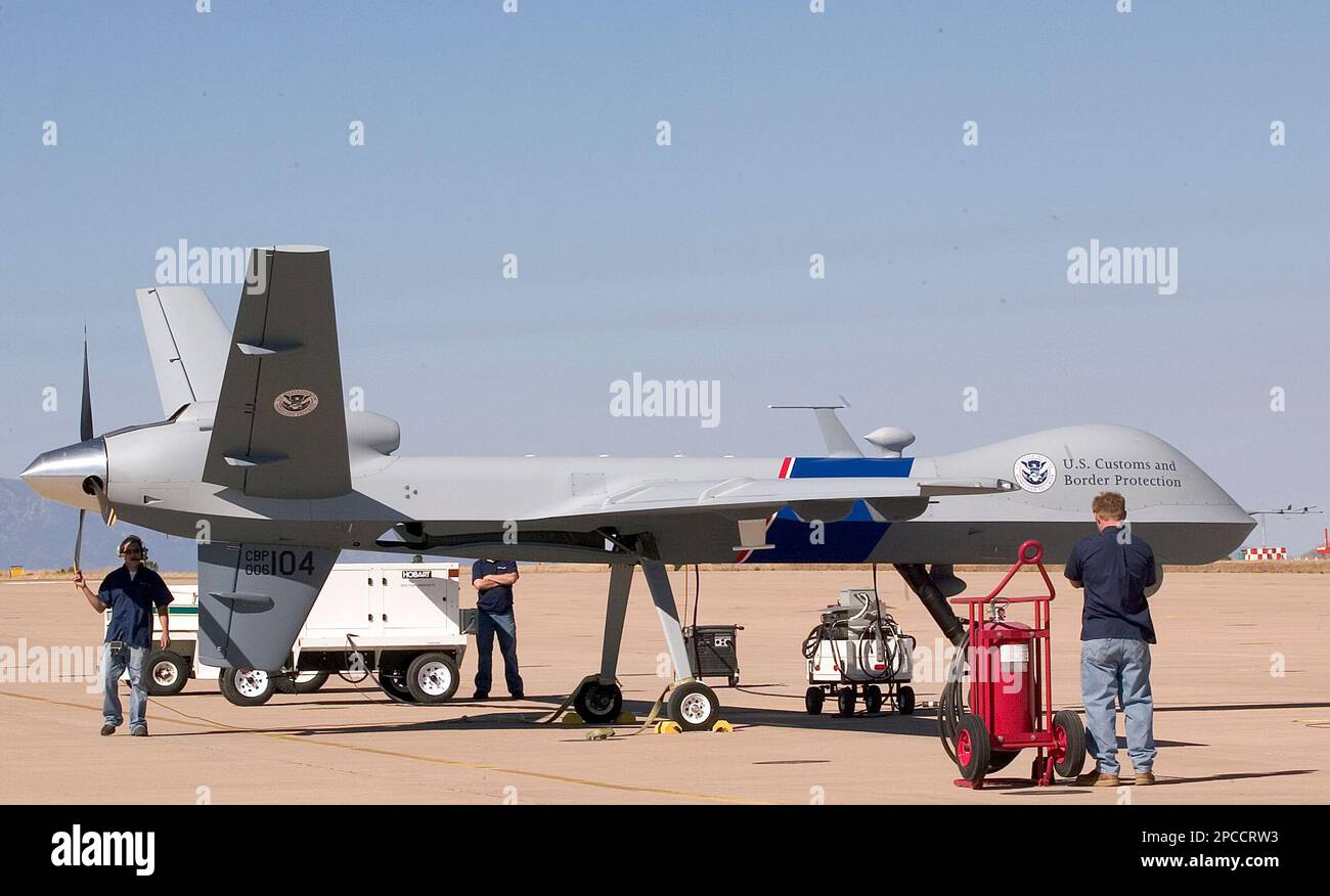 The new U.S. Customs and Border Protection unmanned aircraft the MQ-9 ...