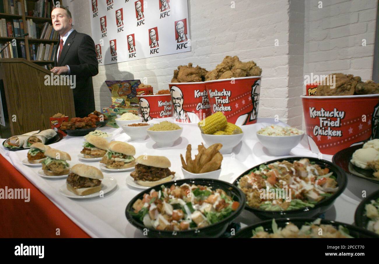 Gregg Dedrick, president of KFC Corporation, speaks during a press ...