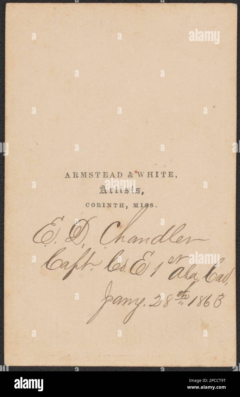 Captain Erasmus D. Chandler of Co. L, 1st Alabama Cavalry Regiment in ...