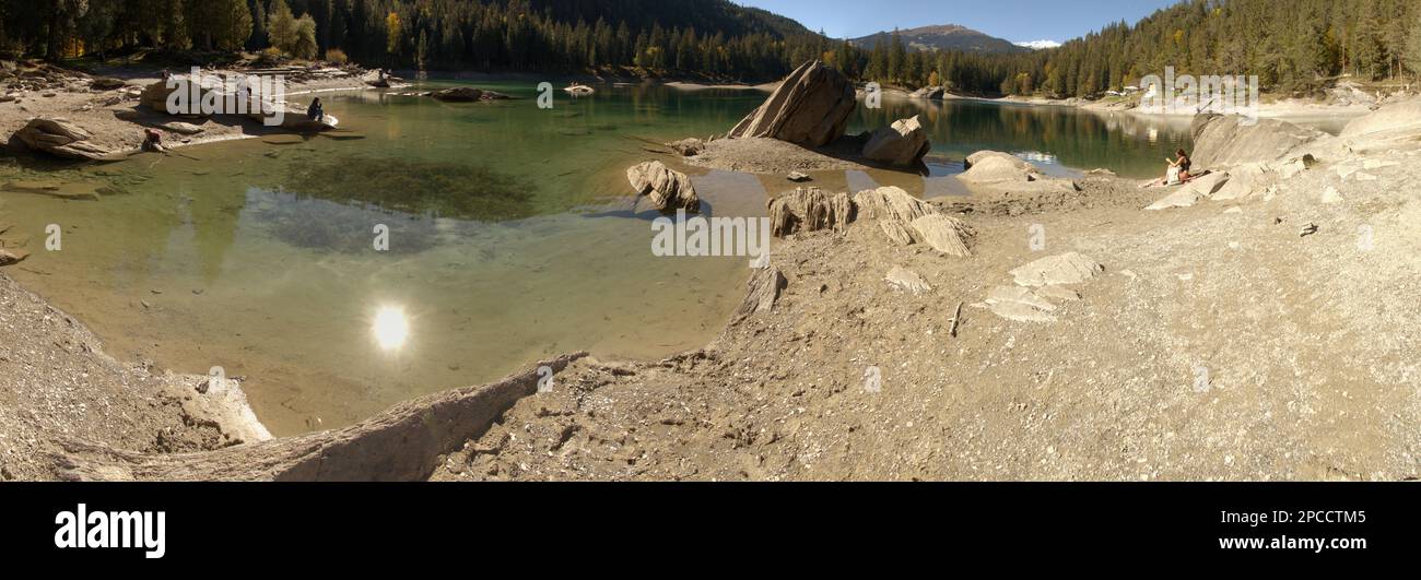 The Caumasee, jewel of the Grisons, near Flims in the Swiss Alps Stock ...