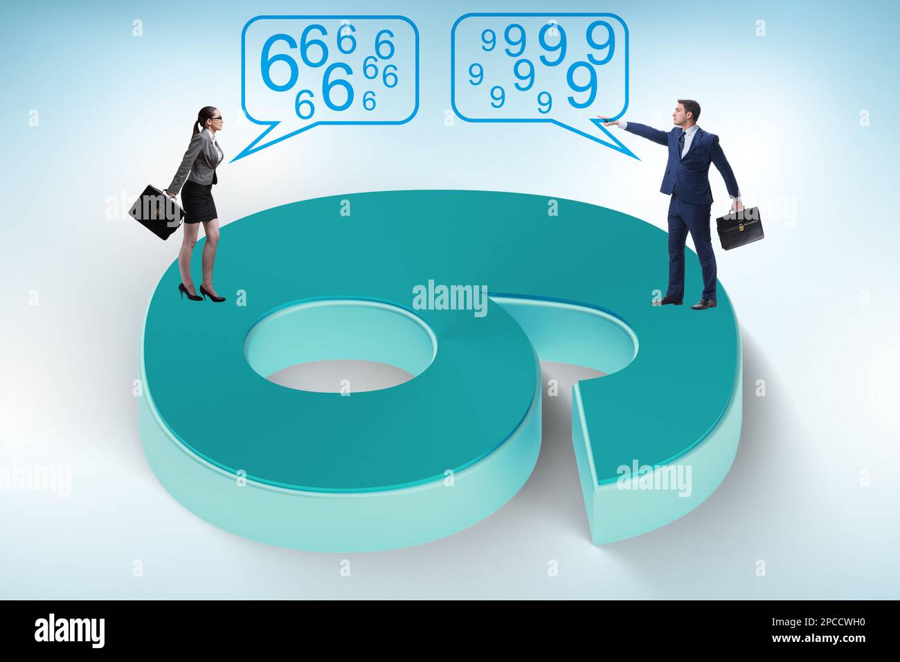 Argument over numbers nine and six Stock Photo - Alamy