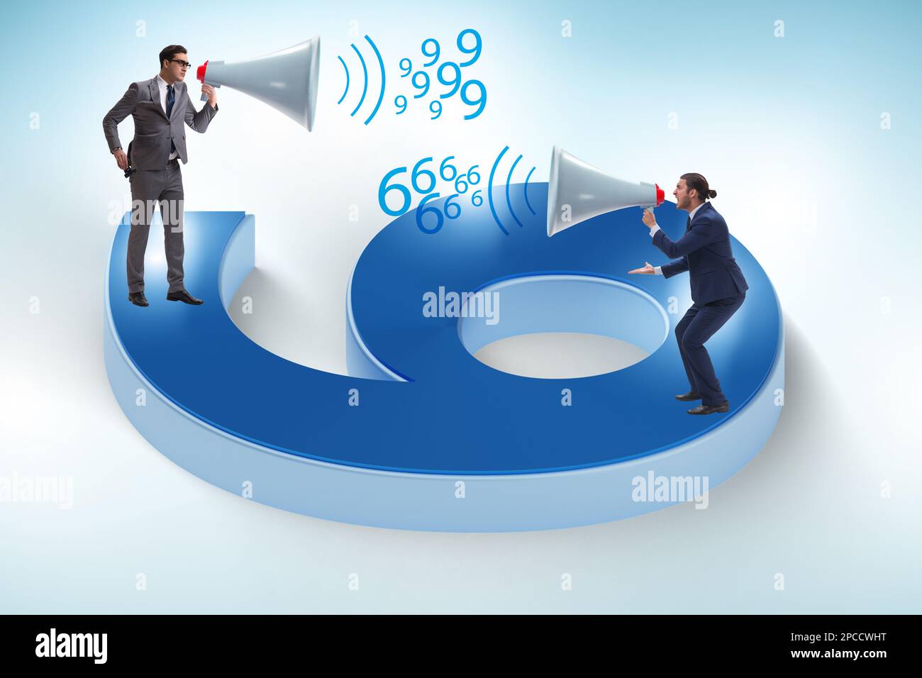Argument over numbers nine and six Stock Photo - Alamy