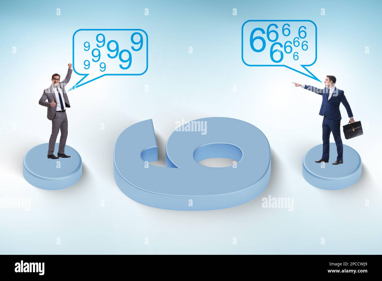 Argument over numbers nine and six Stock Photo - Alamy