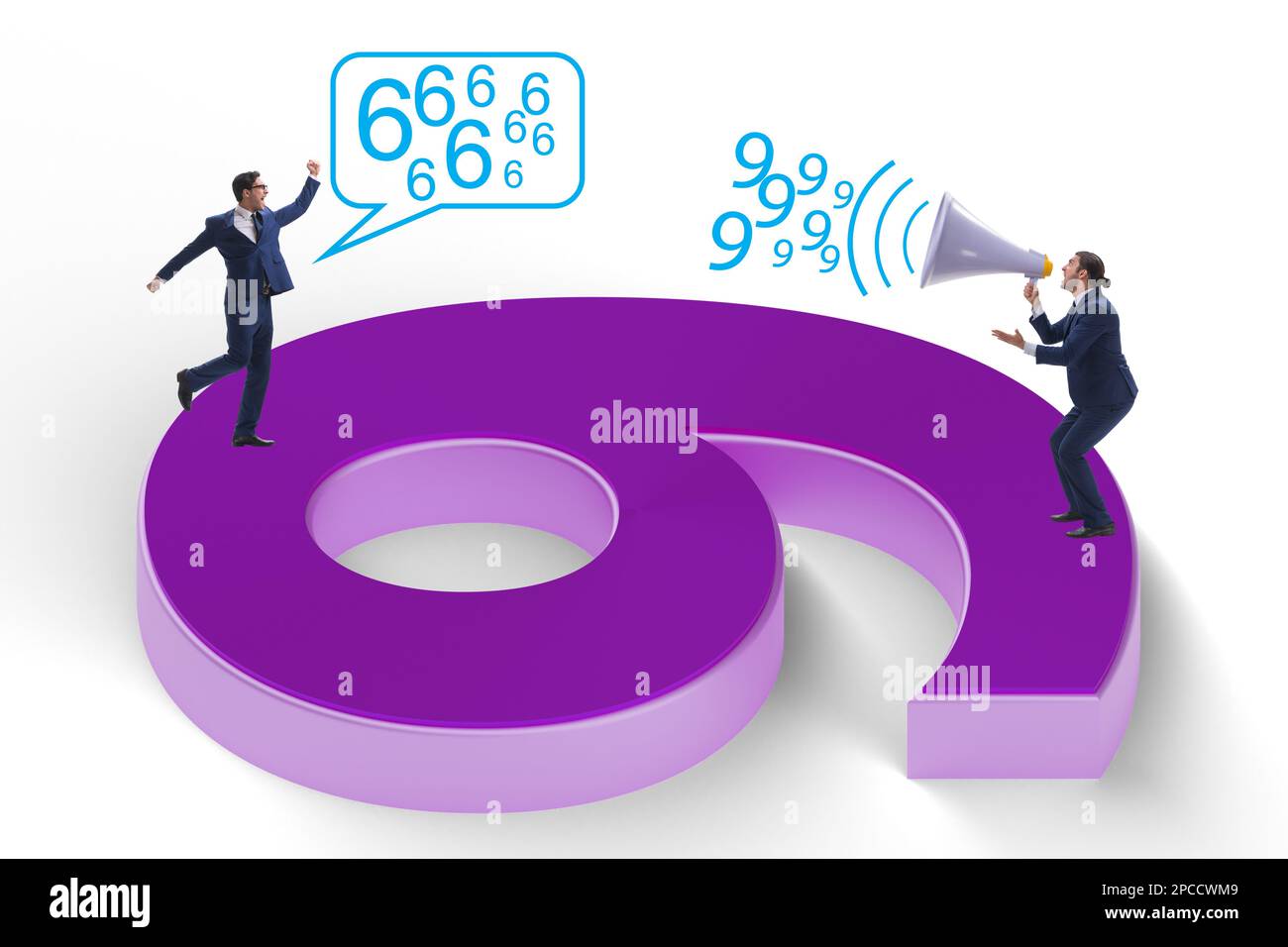 Argument over numbers nine and six Stock Photo - Alamy