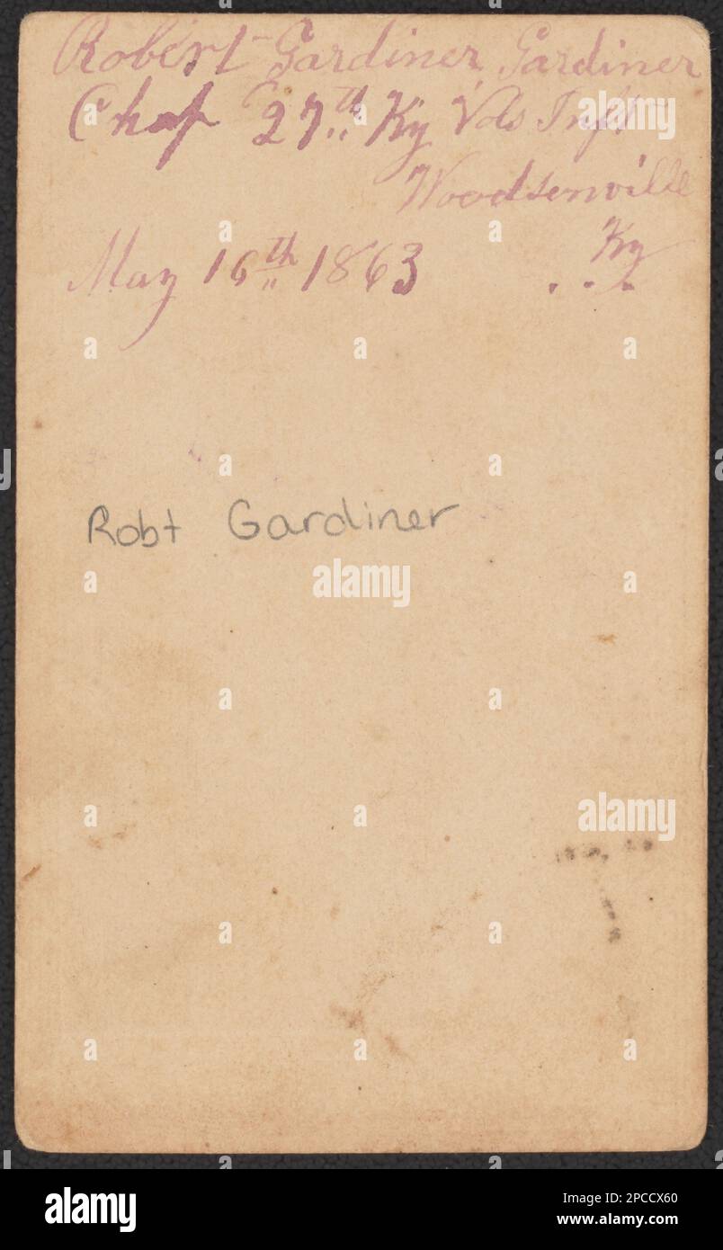 Chaplain Robert G. Gardiner of 27th Kentucky Infantry Regiment in ...