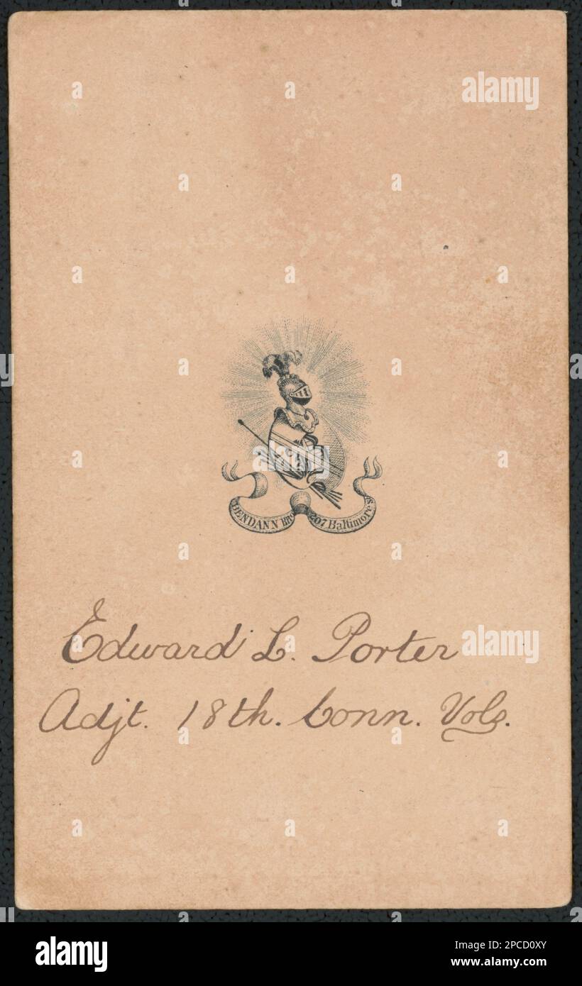 Captain Edward L. Porter of Co. A, 2nd Connecticut Infantry Regiment ...