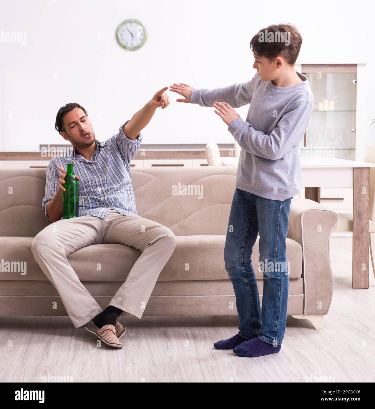 The drunk father and his son Stock Photo - Alamy