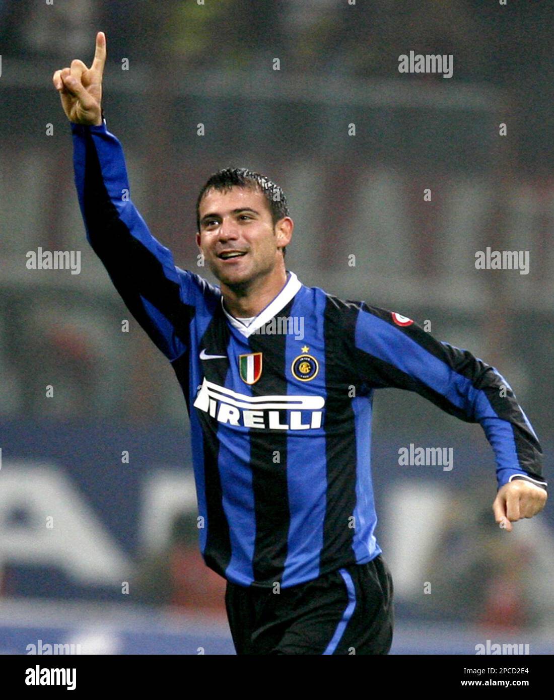 Inter Milan's midfielder Dejan Stankovic of Serbia celebrates after ...