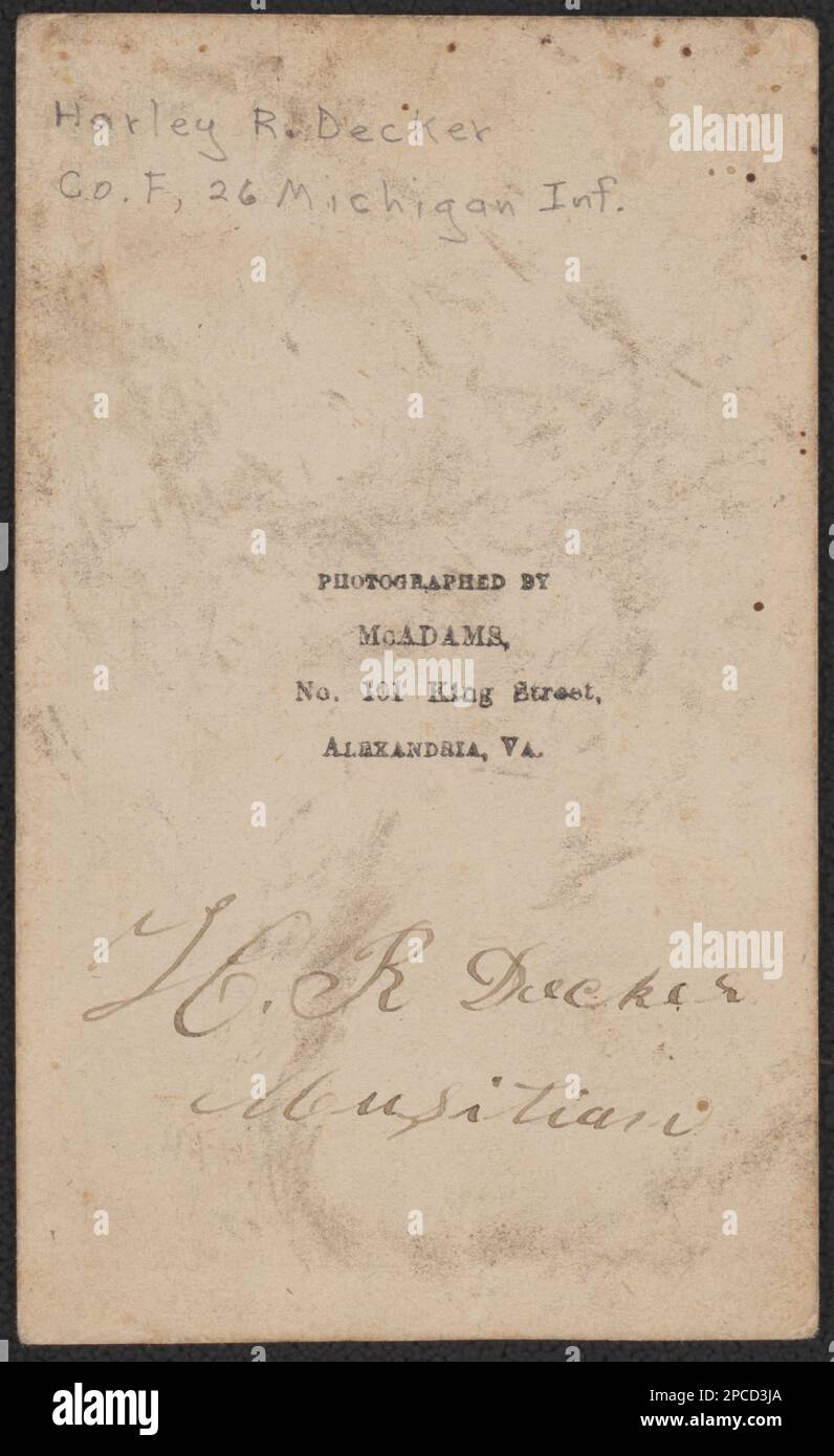 Fifer Harley R. Decker of Co. F, 26th Michigan Infantry Regiment in ...