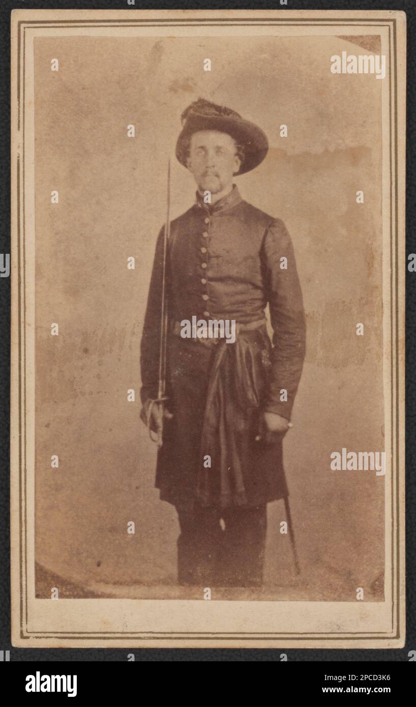 Unidentified Lieutenant Colonel in Confederate uniform with sword ...