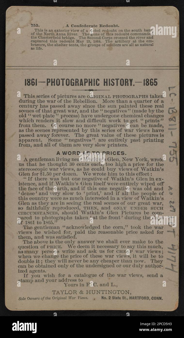 A Confederate redoubt. Civil War Photograph Collection , Original ...