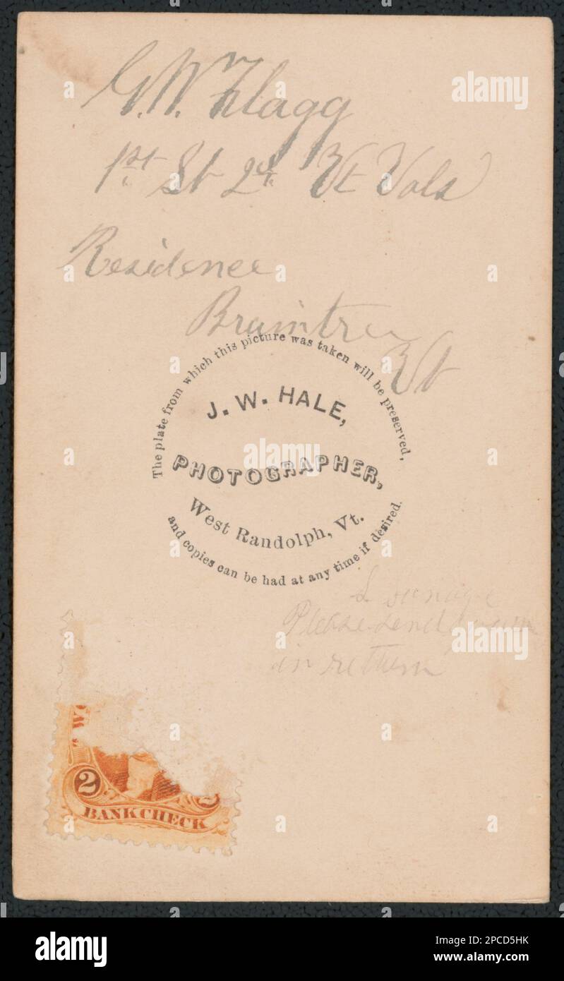 First Lieutenant George W. Flagg of Co. F, 2nd Vermont Infantry ...