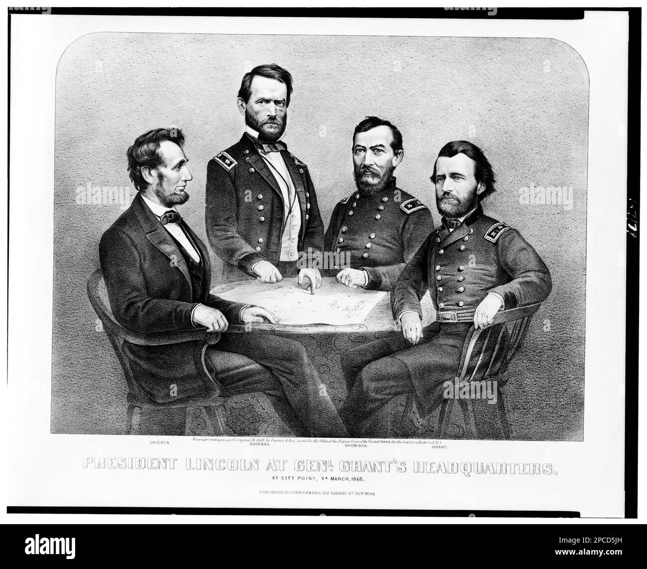 President Lincoln at Genl. Grant's headquarters. Currier & Ives : a ...