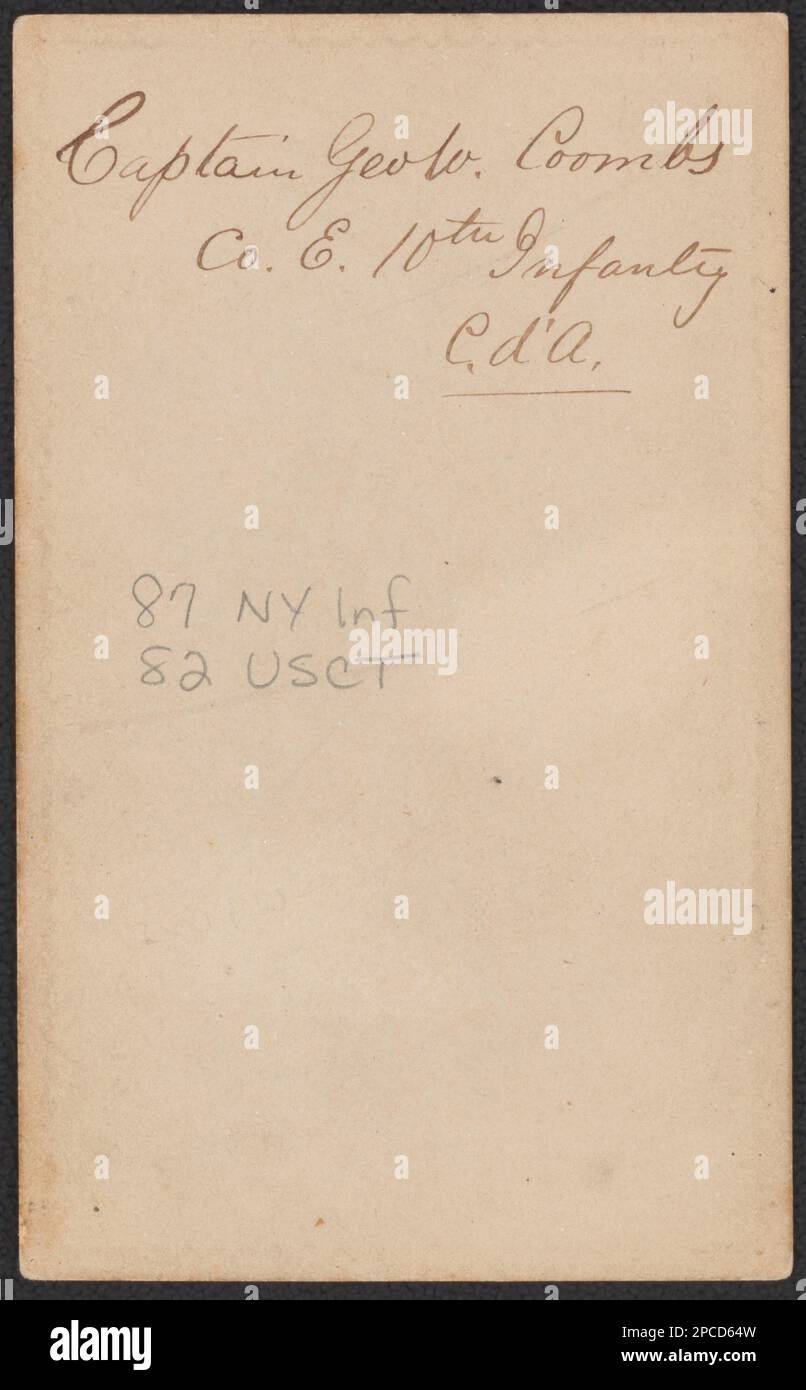 Captain George W. Coombs of Co. G, 87th New York Infantry Regiment and ...