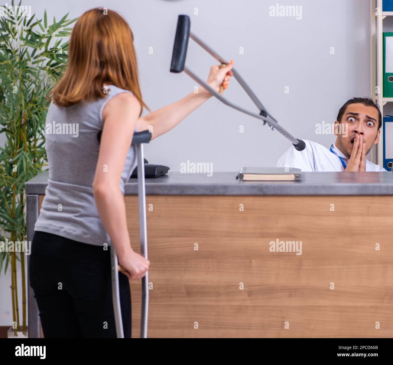 Hospital reception angry hi-res stock photography and images - Alamy