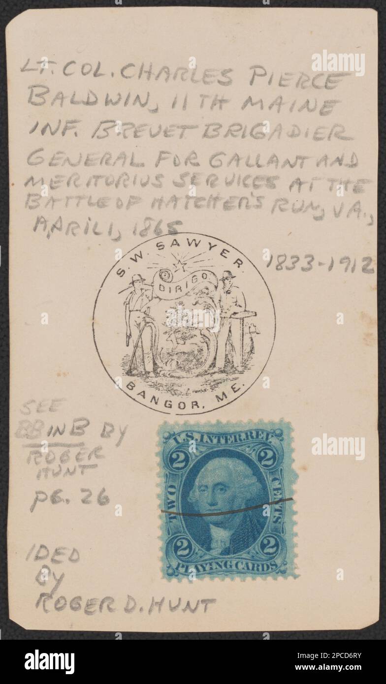 Lieutenant Colonel Charles Pierce Baldwin of Co. B, 11th Maine Infantry ...