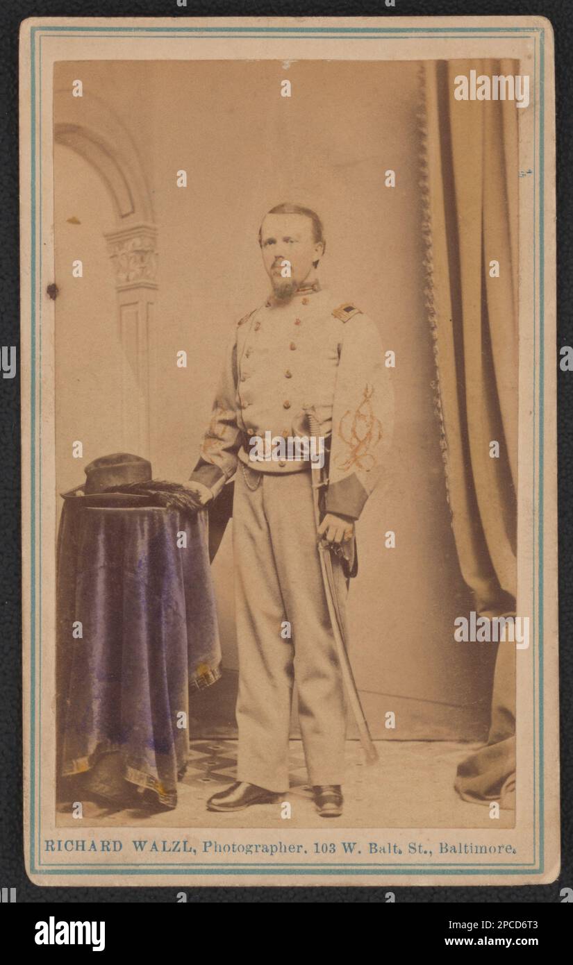 Unidentified Captain in Confederate Cavalry uniform with sword ...