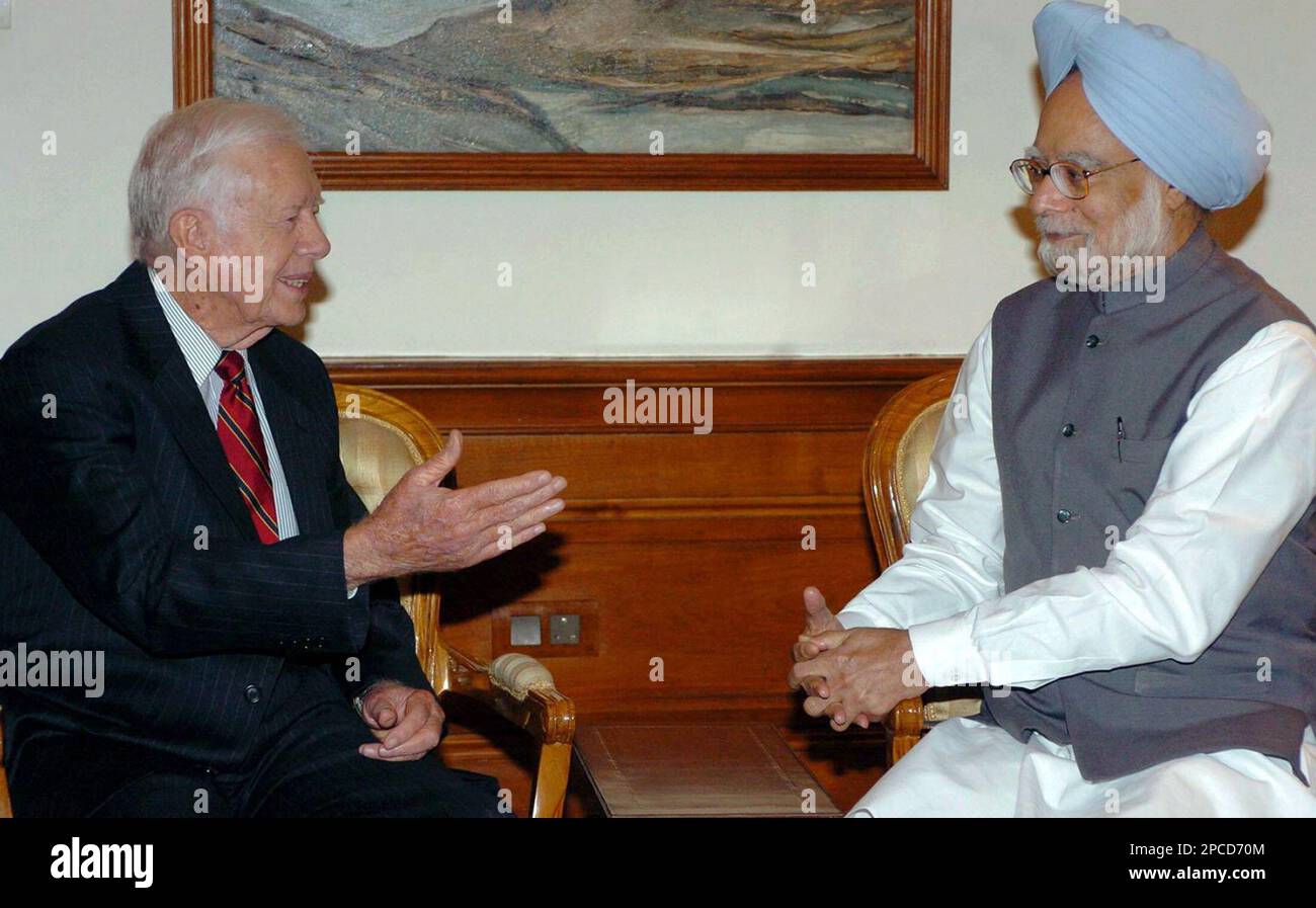 Former U.S. President Jimmy Carter speaks with Indian Prime Minister ...