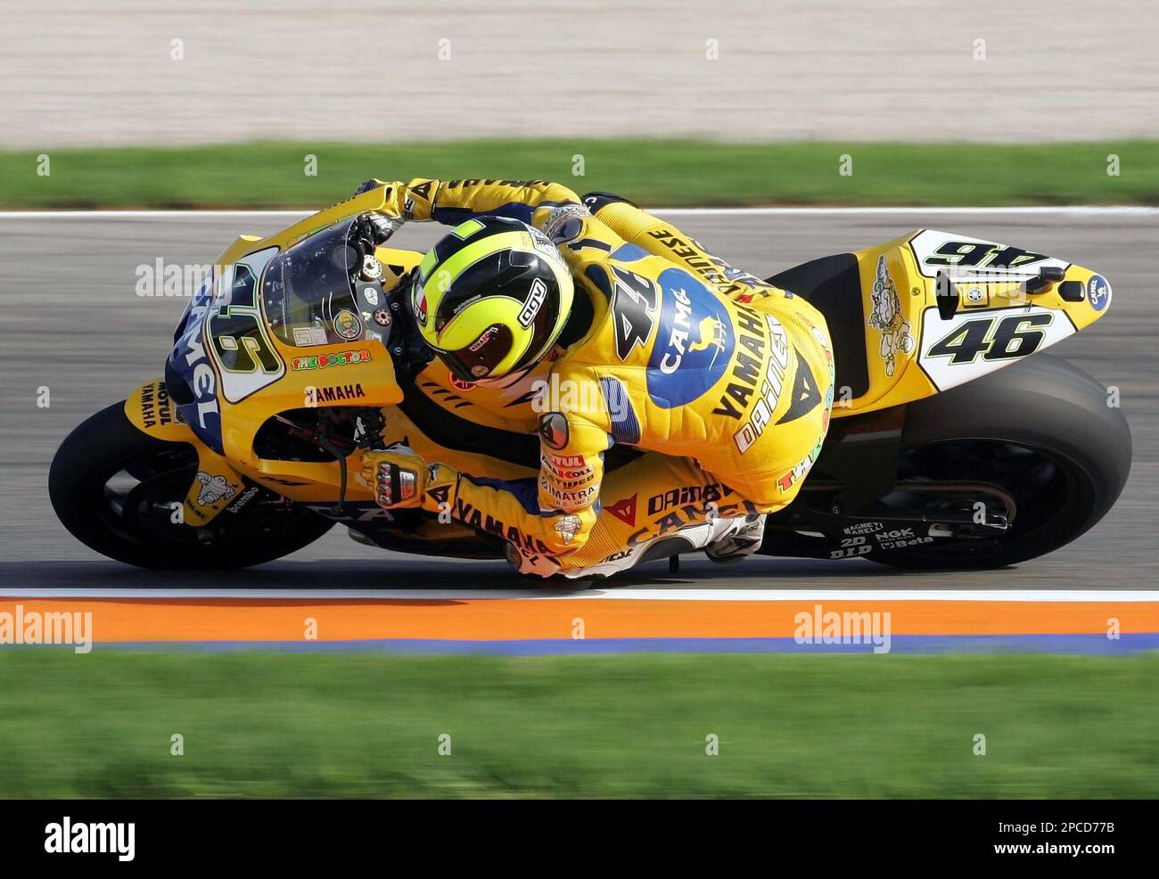 Italian Valentino Rossi steers his Yamaha during a free practice at at ...
