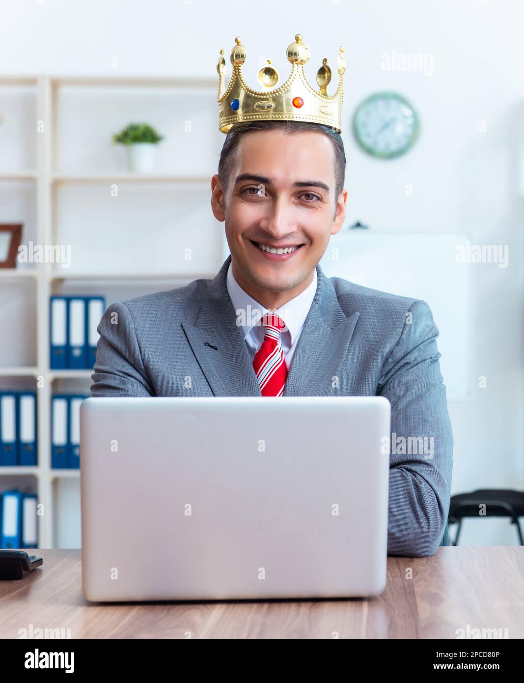 The king businessman at his workplace Stock Photo - Alamy