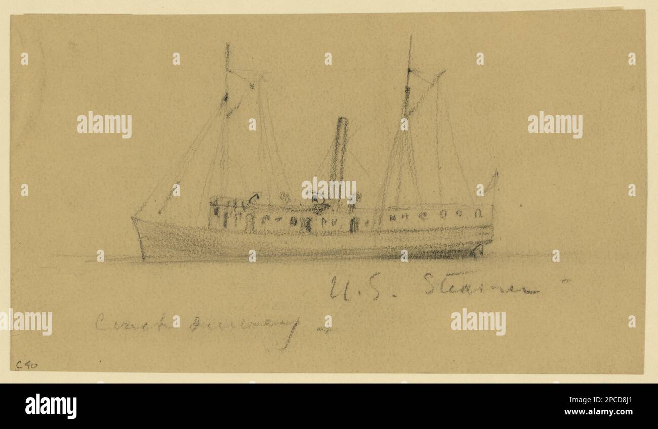 U.S. Steamer. Morgan collection of Civil War drawings. Ships, 1860-1870 ...