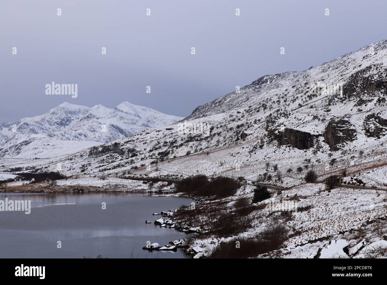Snowdon winter, snowdonia wales Stock Photo - Alamy