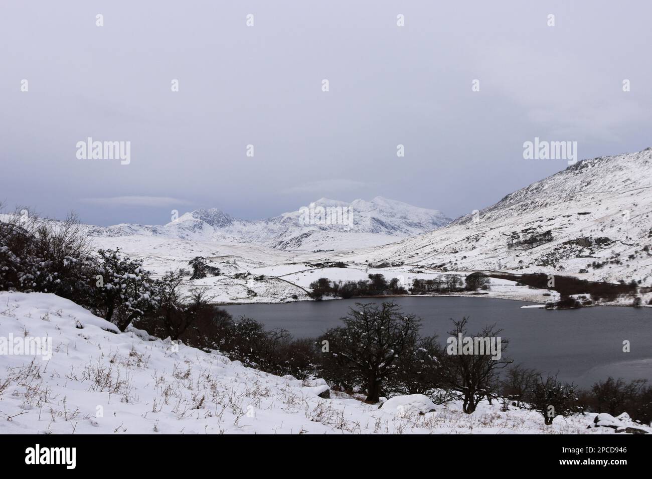 Snowdon winter, snowdonia wales Stock Photo - Alamy