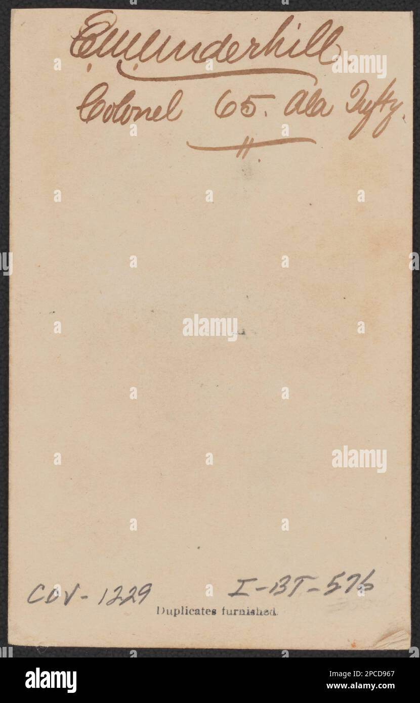 Colonel Edward Monoghan Underhill of 65th Alabama Infantry Regiment in uniform. Liljenquist ...