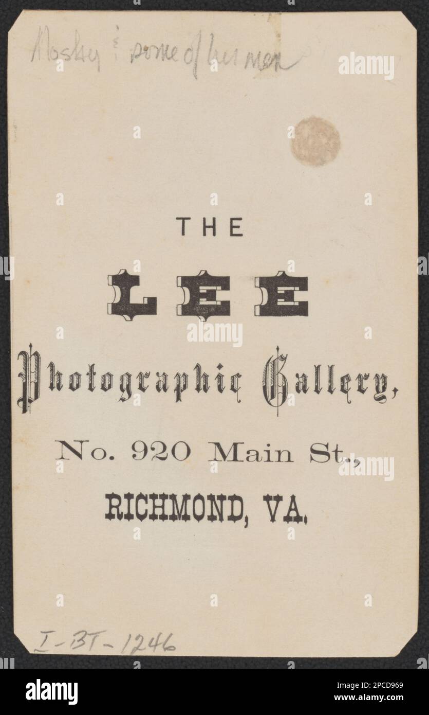 Colonel John Singleton Mosby in center with elbow resting on chair ...