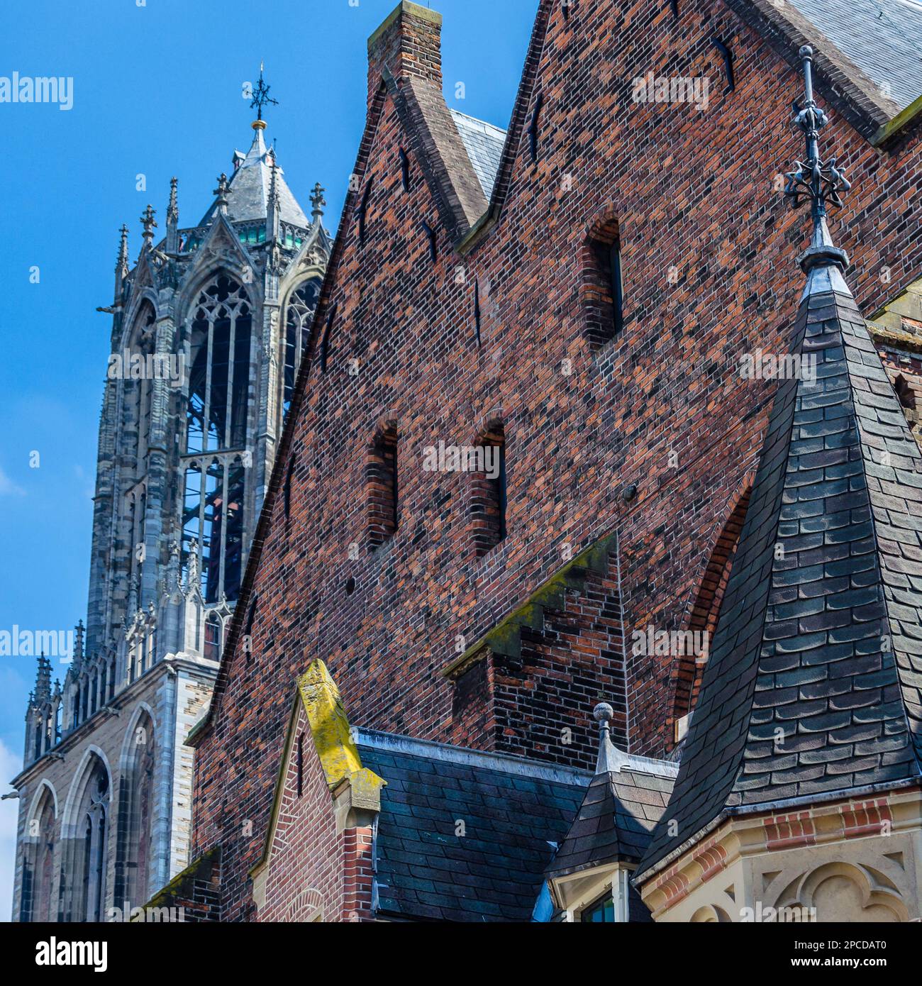 Urban scene, view of streets and typical architecture in Utrecht, the ...