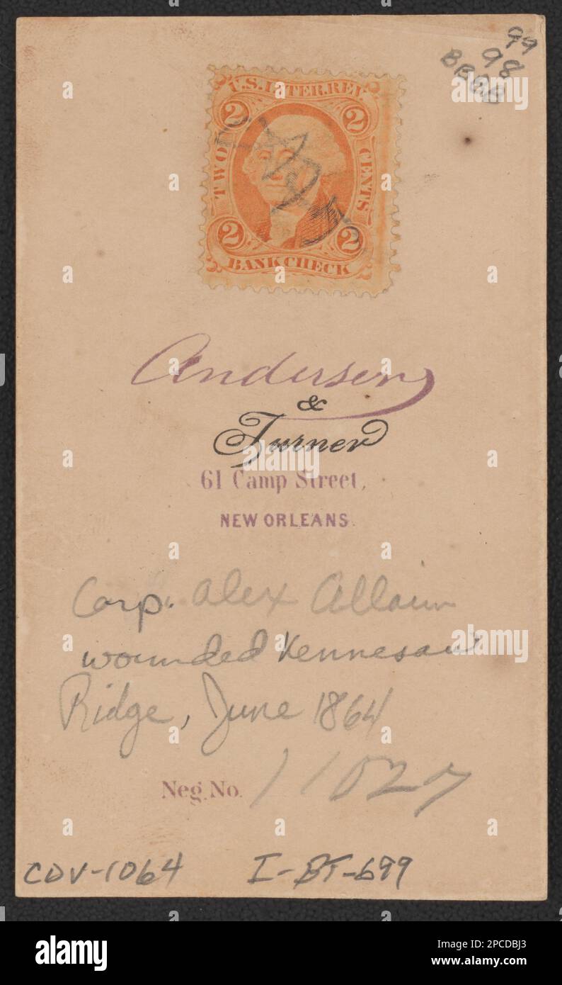 Corporal Alexander Pierre Allain of 5 Co., Washington Louisiana Light ...