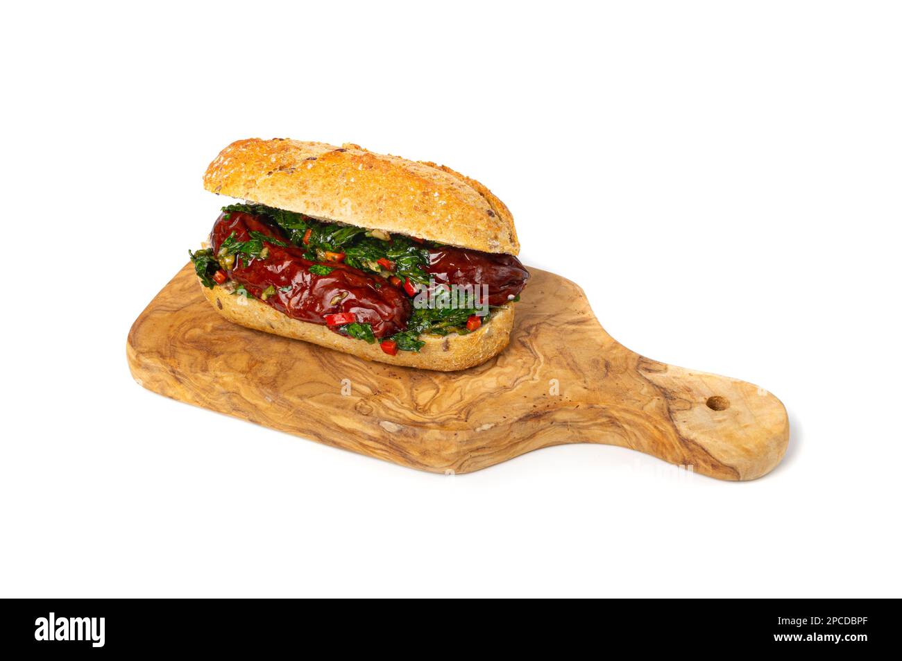 Choripan Sausage Sandwich Isolated, Traditional Chimichurri Bread with ...