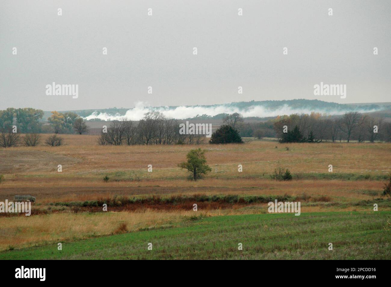 A cloud of gas is seen in the horizon near Clay Center, Kan., Wednesday ...
