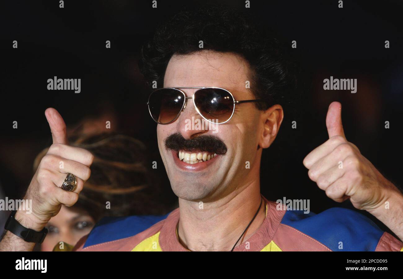 British comedian Sacha Baron Cohen arrives at a London cinema to ...